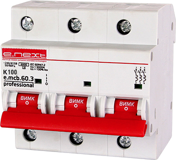 Автоматический выключатель E.NEXT e.mcb.pro.60.3.K 100, 3р, 100А, K ...